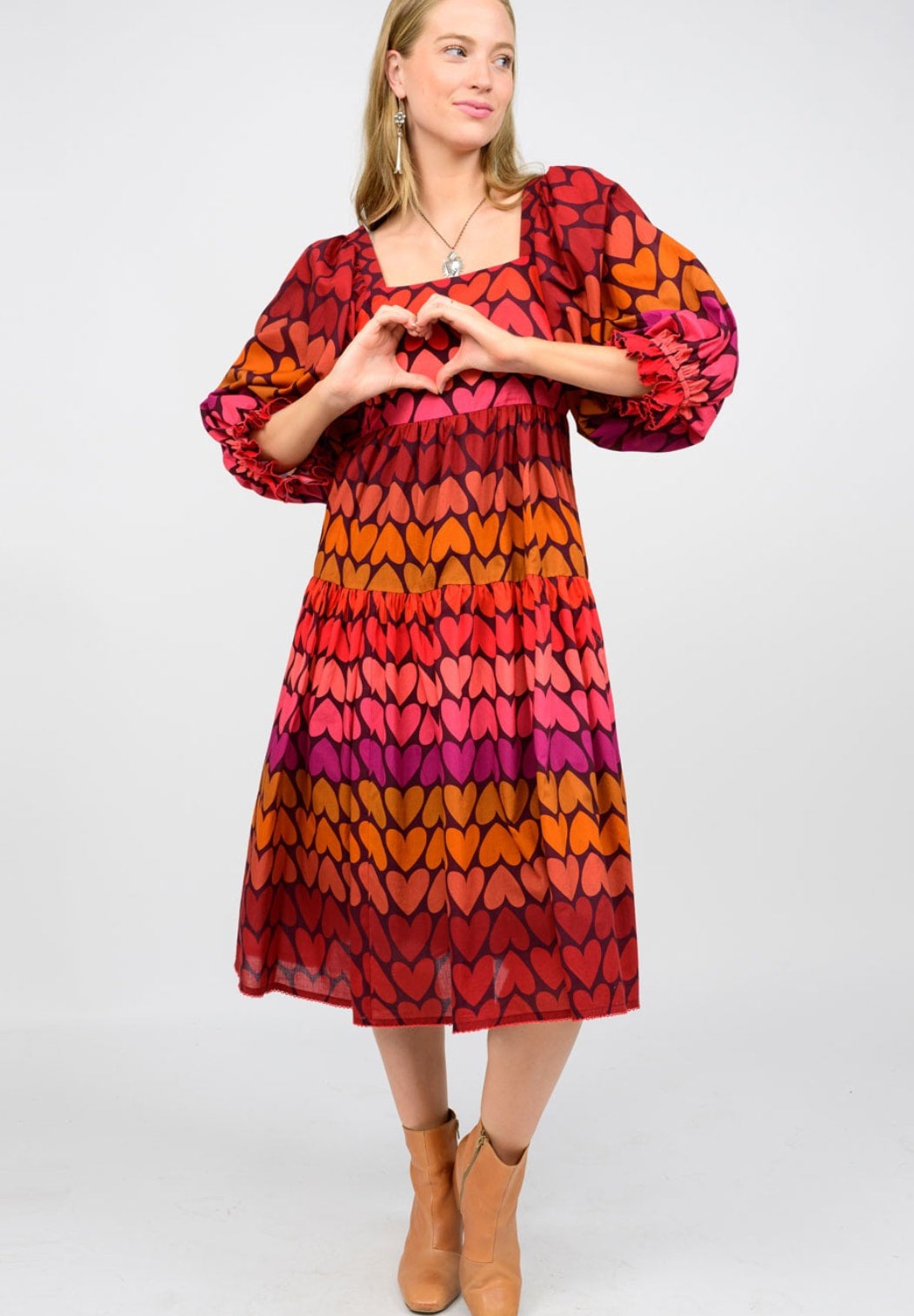 Ivy Jane 74569 Ombre Heart Felt Dress | The Gift Solution