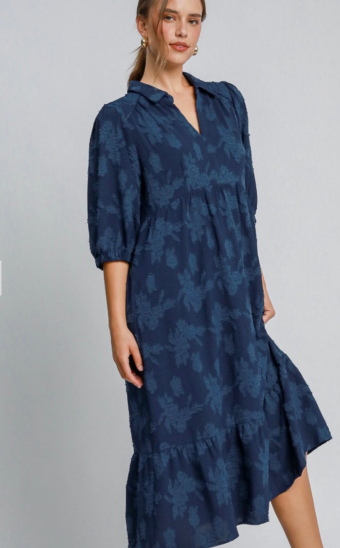 UMGEE K9178 NAVY MIDI DRESS | The Gift Solution